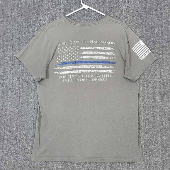 Nine Line | Shirts | Nine Line Tshirt Mens Large Gray Blessed Are The Peacemakers American Flag ...